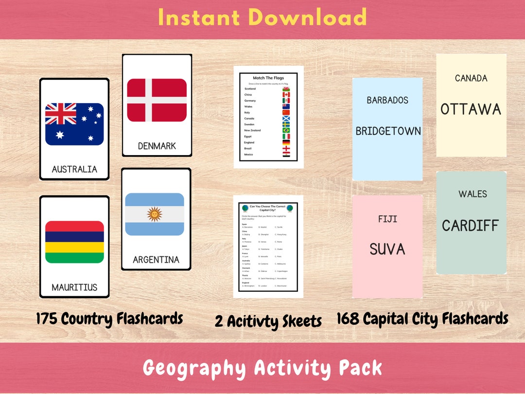 Geography Activity Pack Digital Download Capital Cities - Etsy