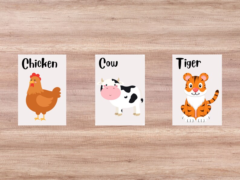 Animal Flashcards, Printable Flash Cards for Kids, Vocabulary Cards ...