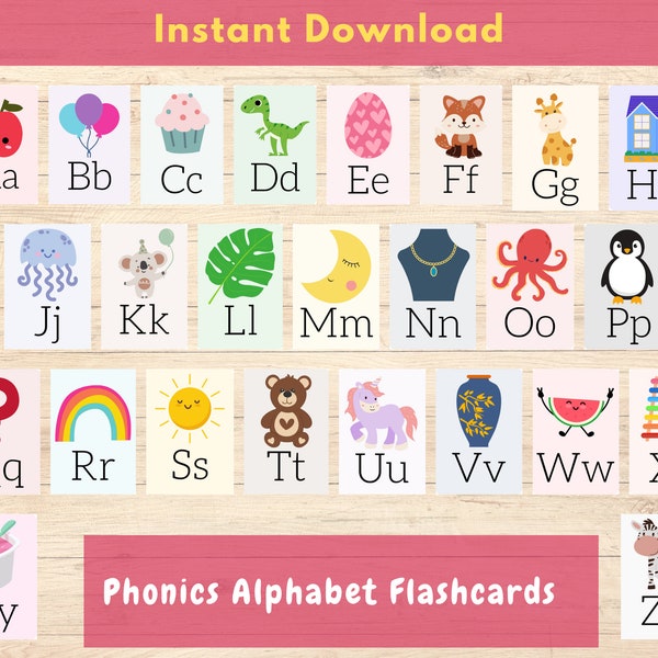 Alphabet Flashcards - Etsy