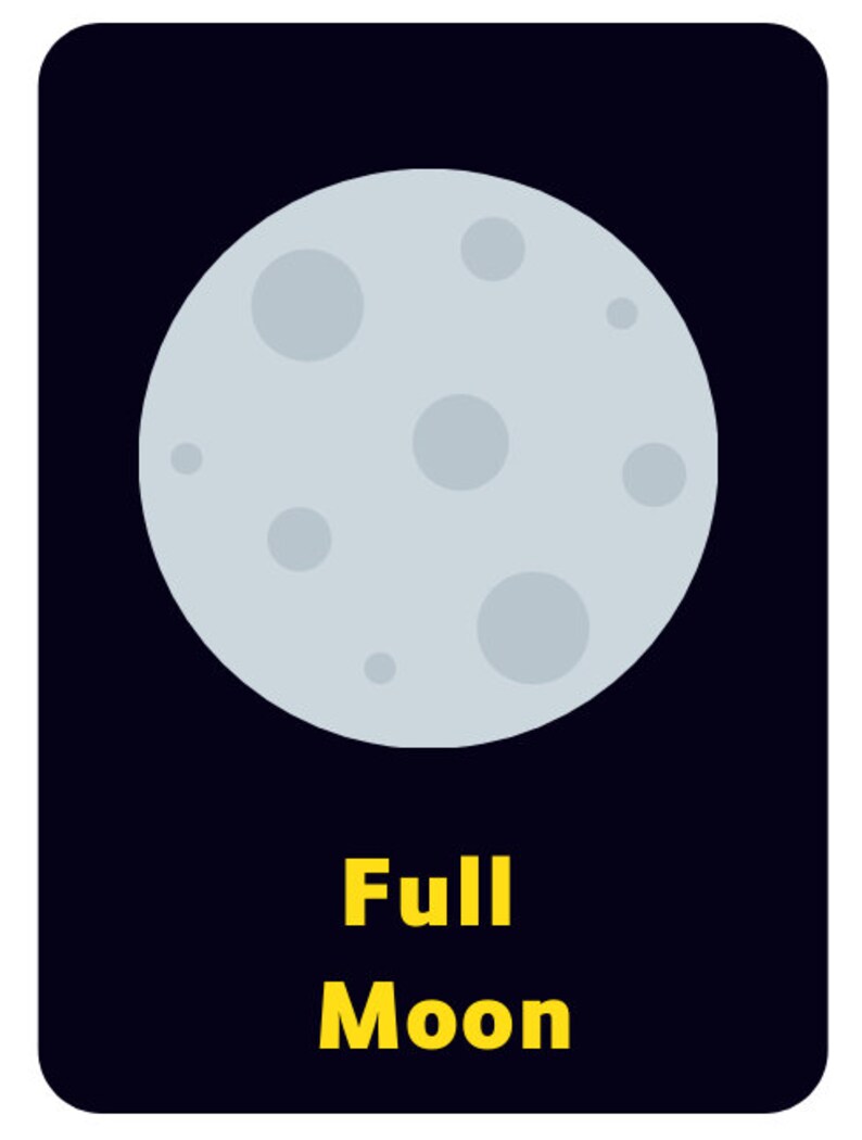 Moon Phases Flashcards Moon Flashcards for Children PDF Moon Printable ...