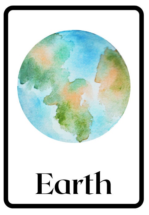 Planet Printable Flashcards for Kids, Solar System Flashcards for ...