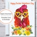 Rooster Valentine Card, Printable Rooster Valentine, Happy Cluckin ...