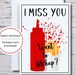 I Miss You Card, Miss You Printable Card, Fries and Ketchup Card, Want ...