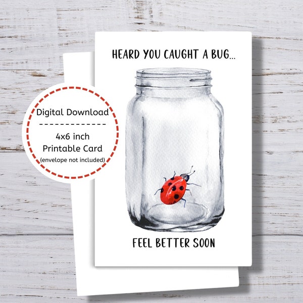 Bug Get Well Card - Etsy