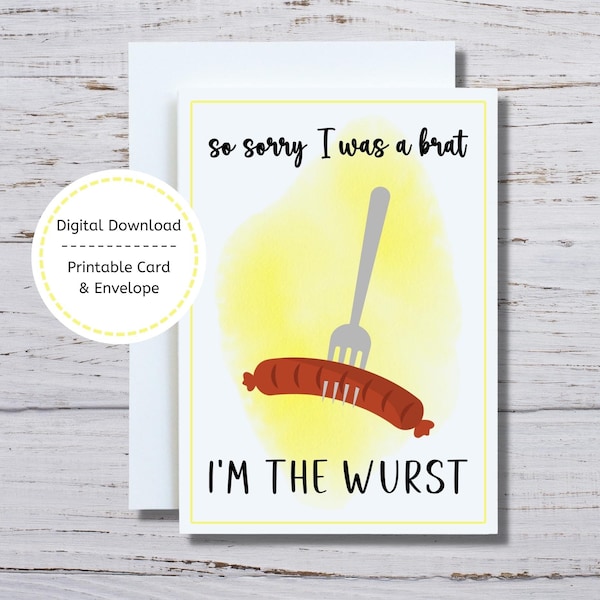 Funny Apology Card - Etsy