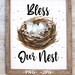 Bless Our Nest Printable, Bless Our Nest Print, Birds Nest and Eggs ...