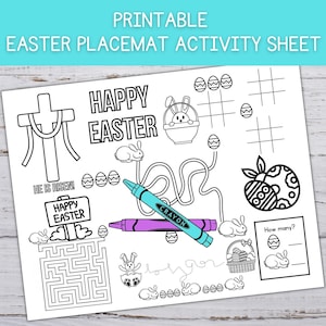 Christian Easter Placemat Activities, Easter Activity Sheet, Christian ...
