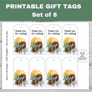 Printable Gift Tags, Wolf Tags, Wolf Shower Thank You, Wolf Birthday ...