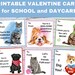Dog Cat Valentine's Day Cards for School, Printable Valentine Cards ...
