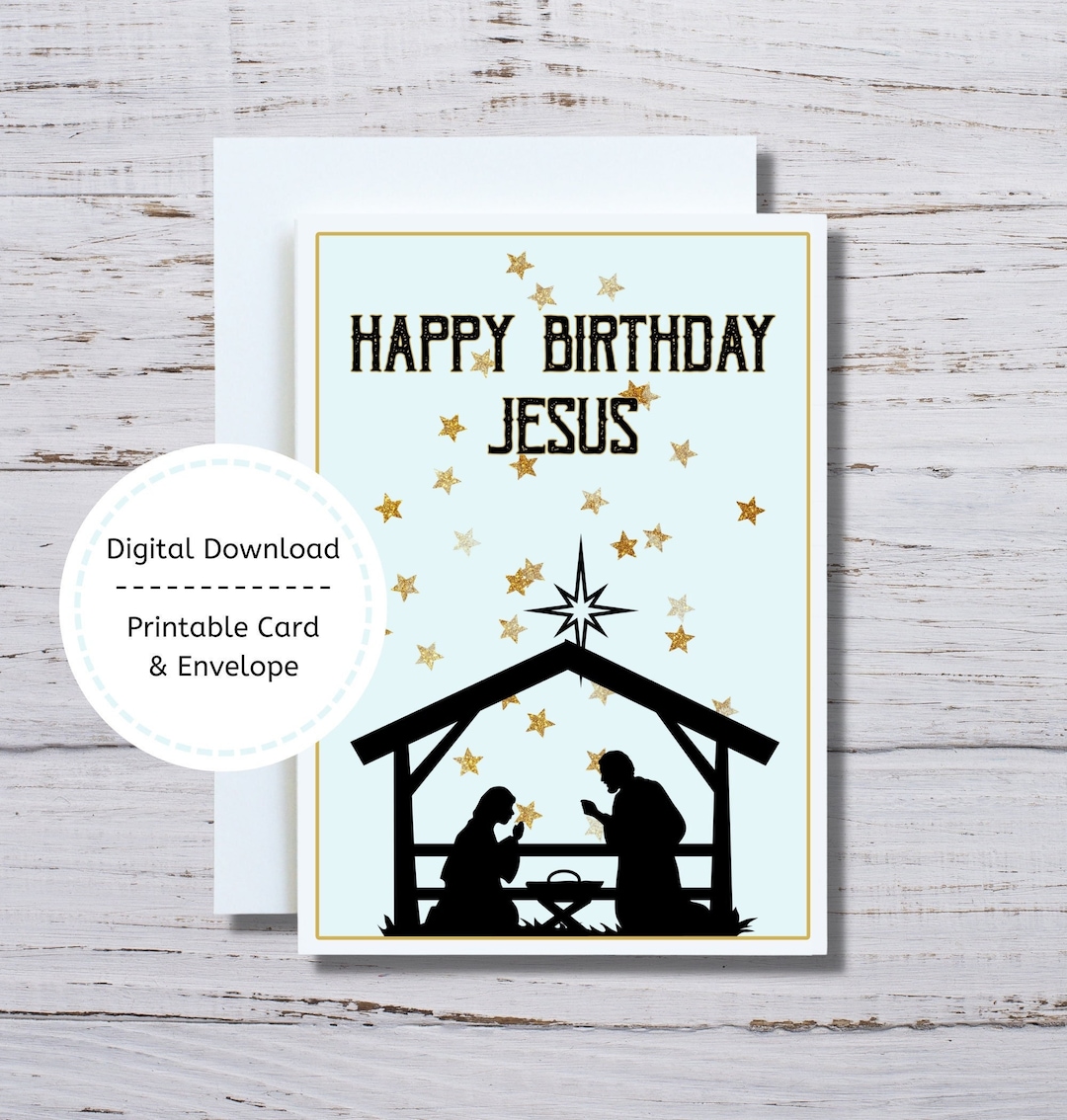 Jesus Birthday Card, Happy Birthday Jesus Printable Card, Happy ...