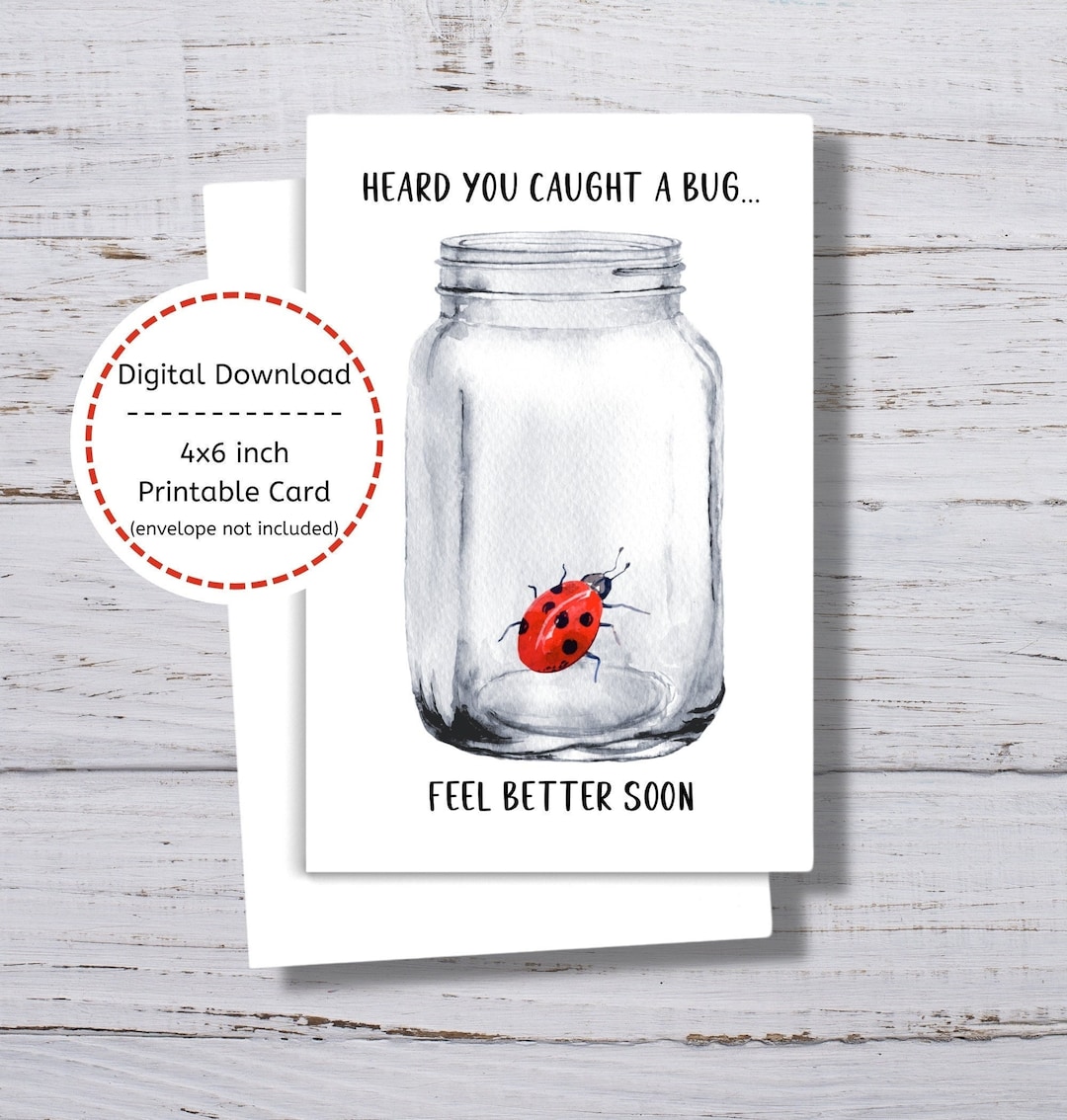 Get Well Card, Printable Feel Better Card, Funny Get Well Card, Heard ...