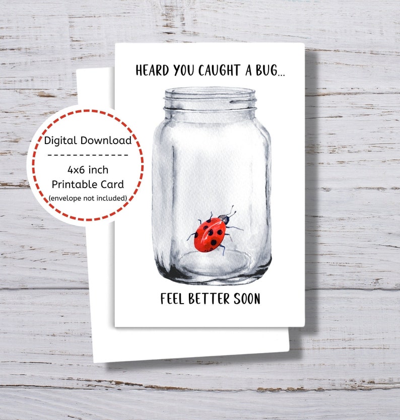 Get Well Card, Printable Feel Better Card, Funny Get Well Card, Heard ...