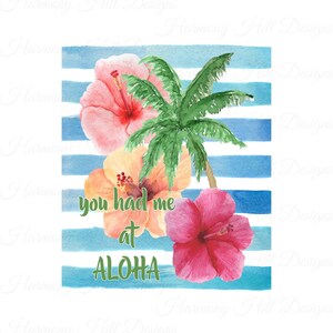 Aloha Printable, Aloha Print, Hibiscus Printable, Palm Tree Wall Art ...