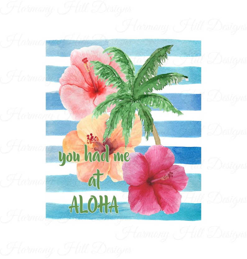 Aloha Printable Aloha Print Hibiscus Printable Palm Tree - Etsy