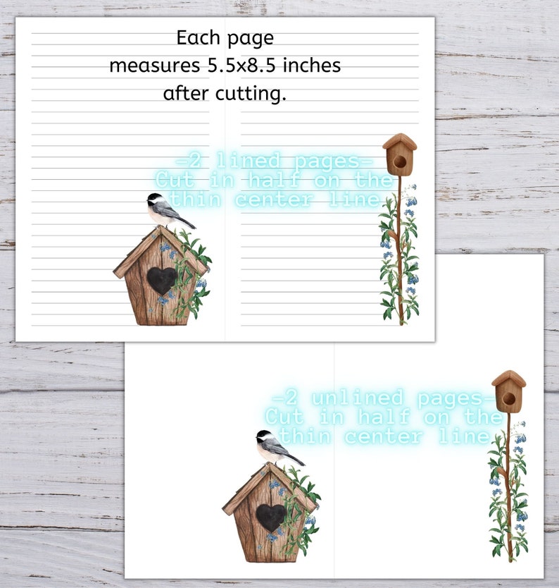 Printable Stationery, Bird Stationery, Birdhouse Stationery, Letter ...