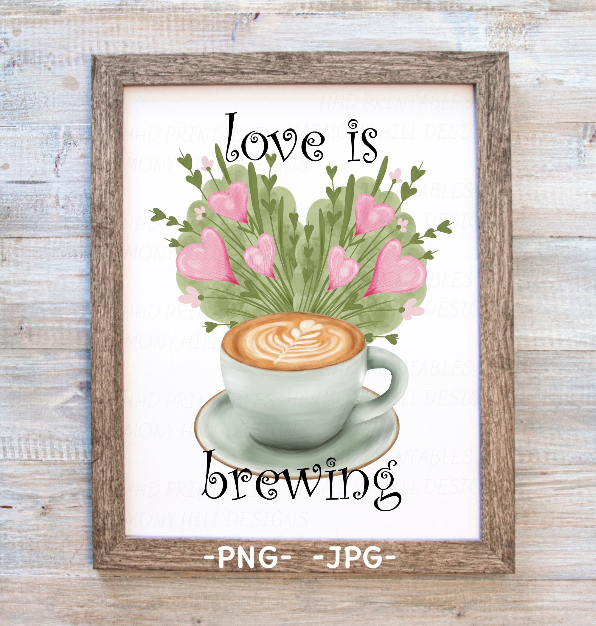 Love is Brewing Printable, Coffee Print, Coffee Love is Brewing Wall ...