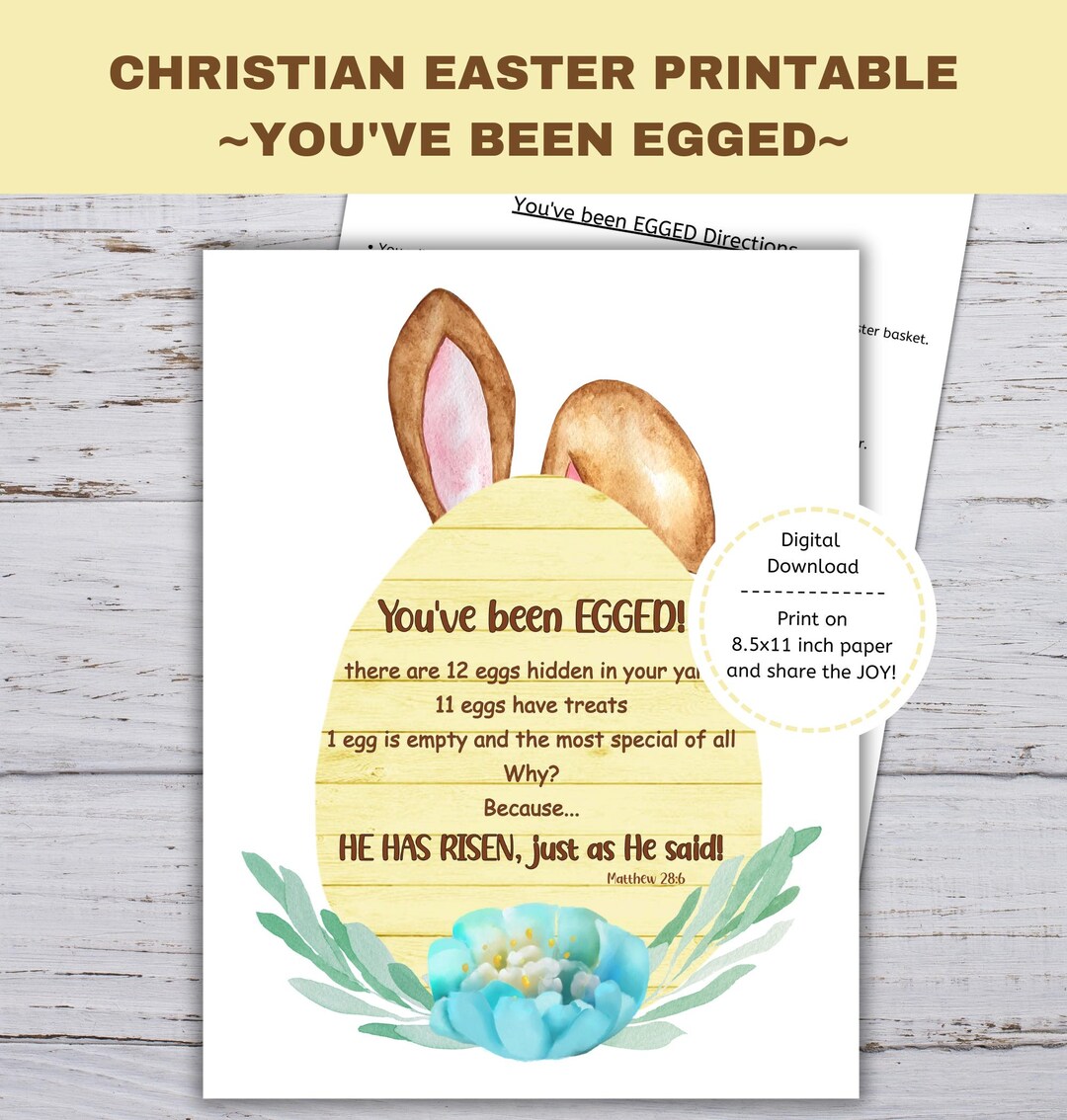You've Been Egged, Christian Printable, Matthew 28:6, Egged Game ...