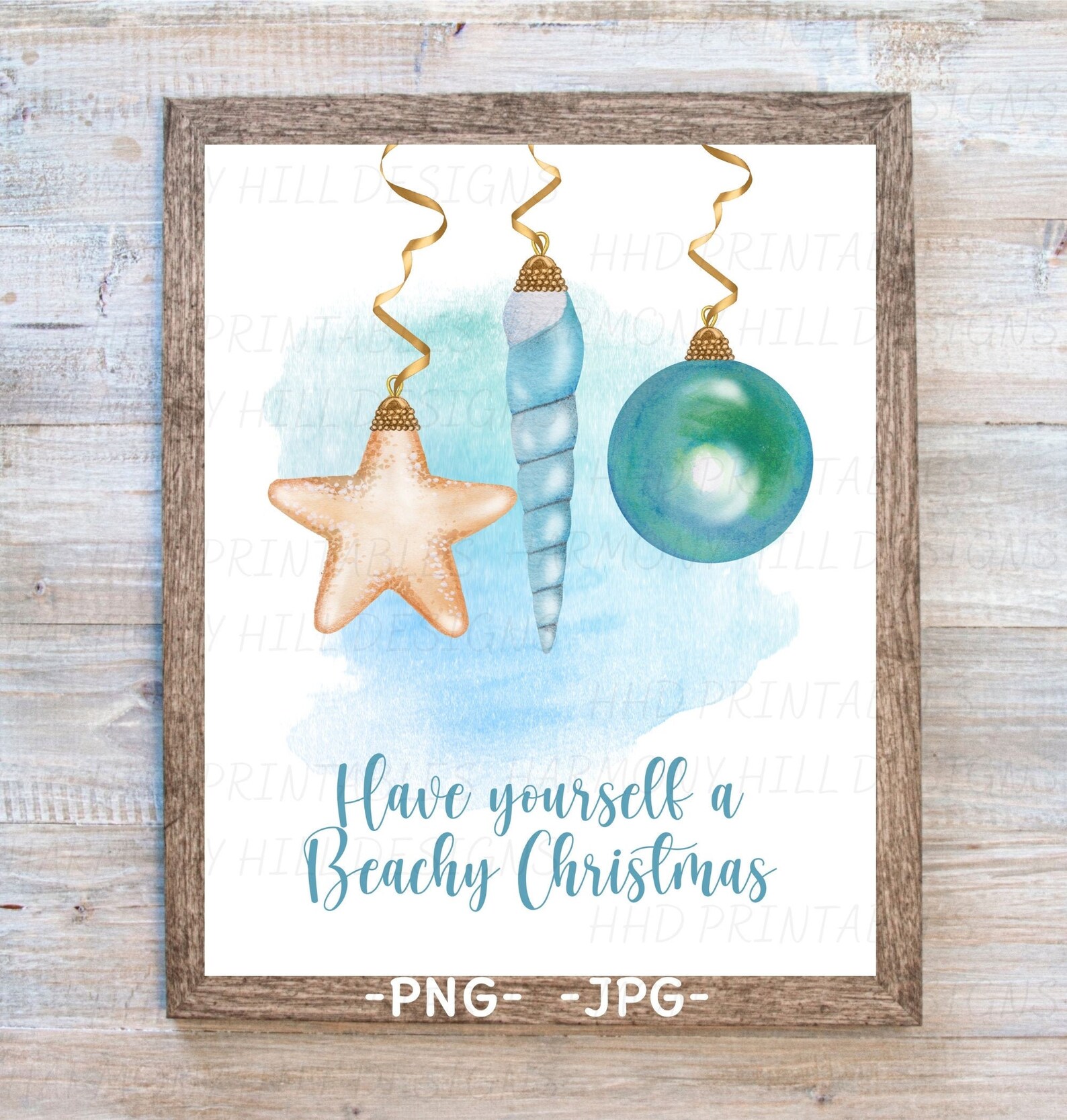 Beach Christmas Printable, Beach Printable, Beachy Christmas Print ...