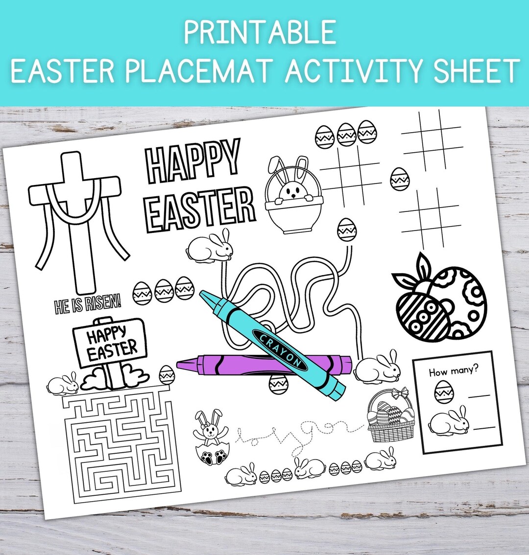 Christian Easter Placemat Activities, Easter Activity Sheet, Christian ...