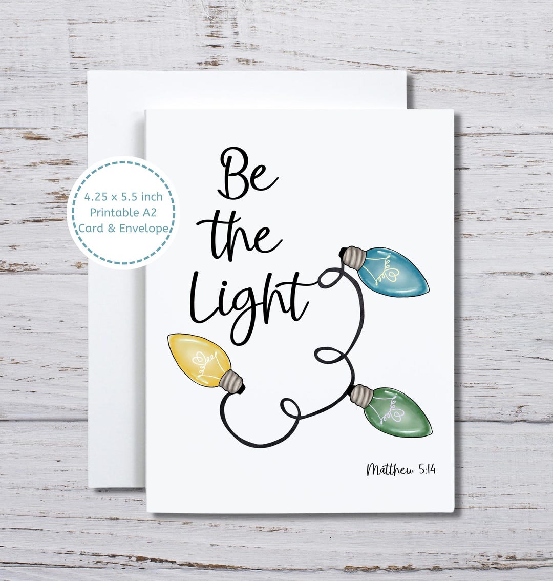 Christian Christmas Card, Be the Light, Matthew 5:14, Scripture ...