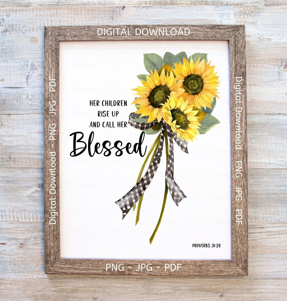 Christian Wall Decor Sunflower Printable Christian - Etsy