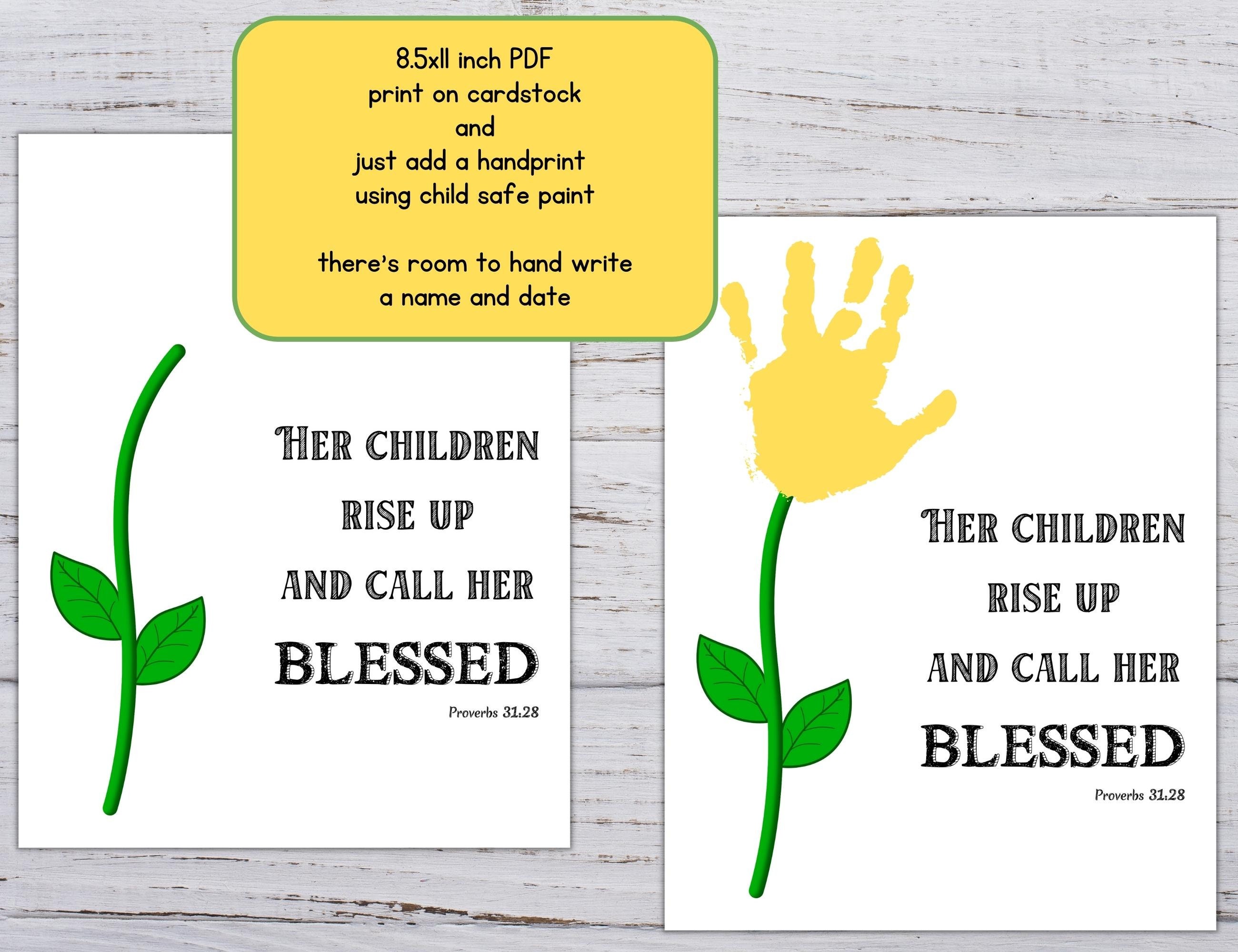 Mothers Day Handprint Art, Christian Mothers Day Gift, Her Children ...