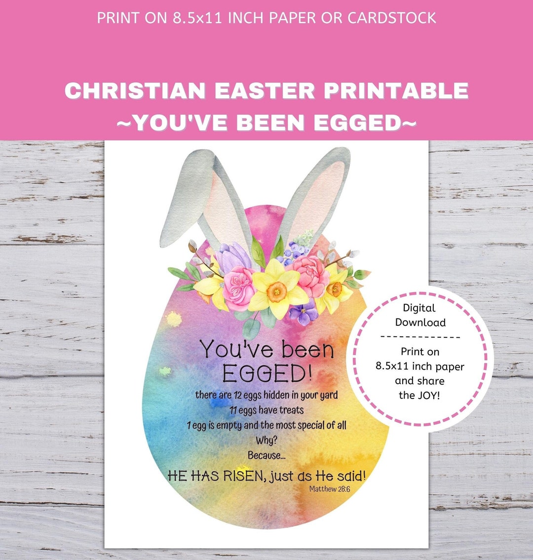 You've Been Egged, Christian You've Been Egged, Printable You've Been ...