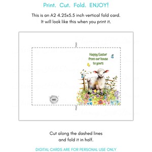 Easter Sheep Card, Printable Easter Card, Happy Easter From Our House ...