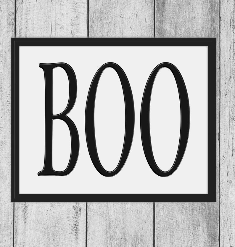 Boo Printable Boo Print Boo Wall Art Boo Halloween Sign - Etsy
