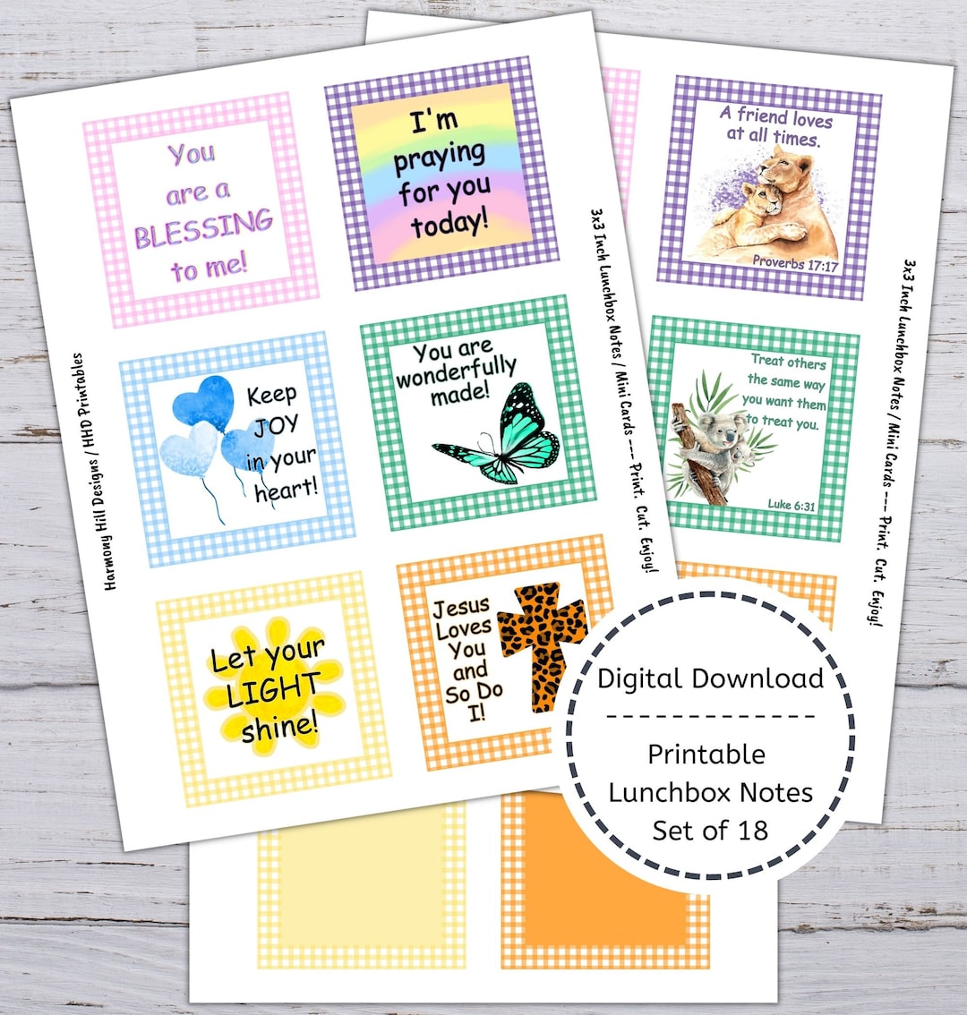 Christian Lunch Box Notes, Printable Lunchbox Notes, Cards for Kids ...