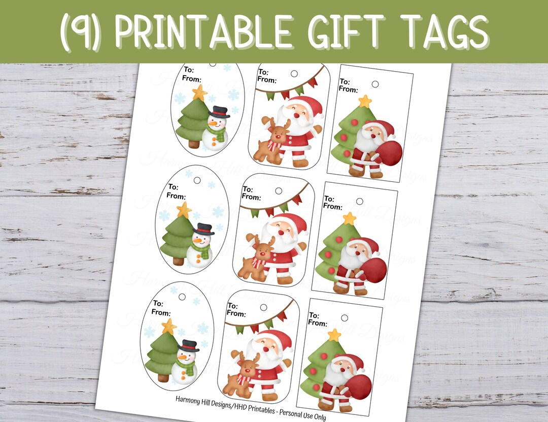 Printable Christmas Gift Tags, Christmas Gift Labels, Christmas Goody ...
