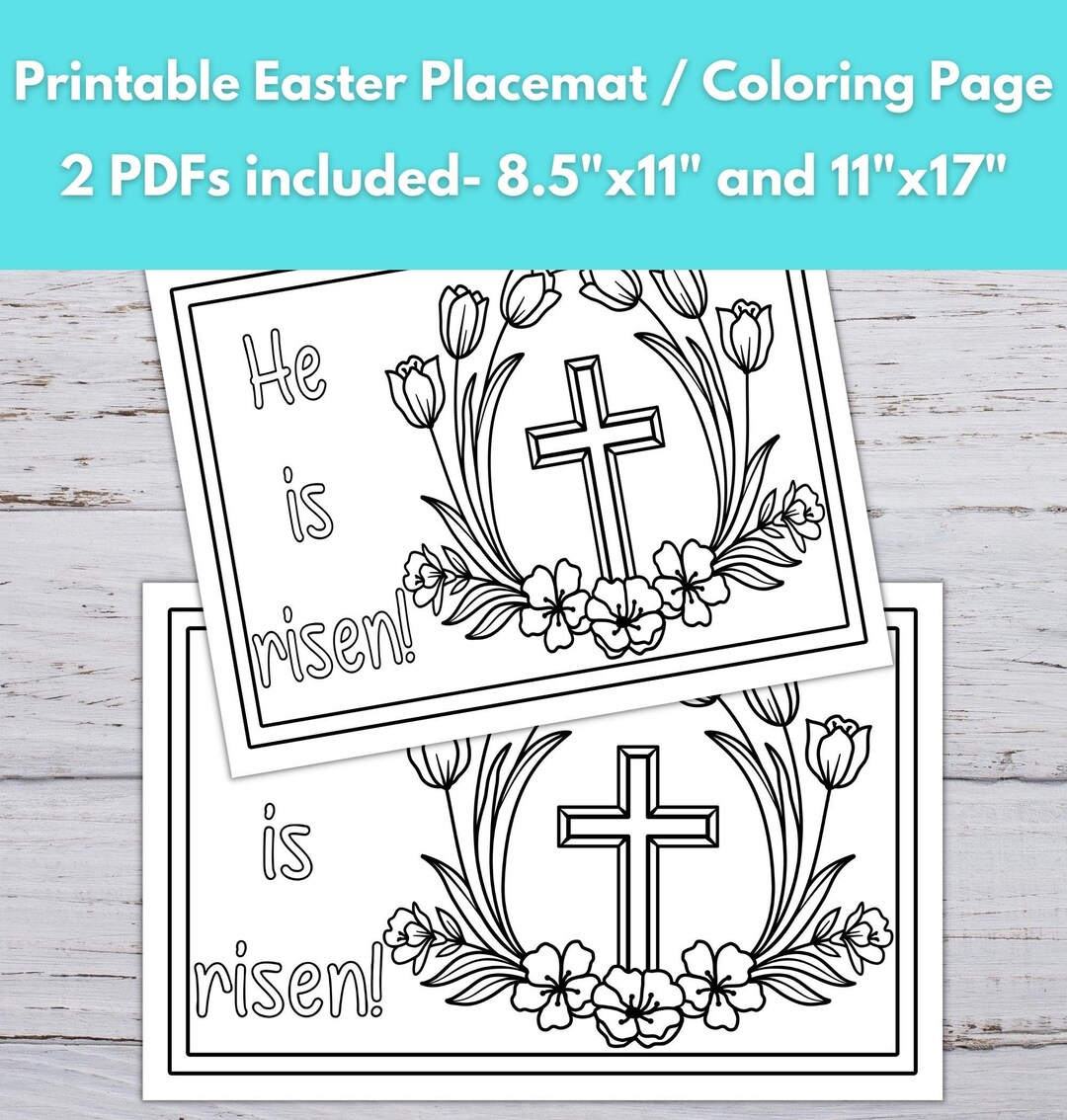 Printable Easter Placemat, Christian Placemat to Print, Christian ...