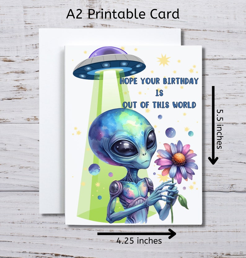 Alien Birthday Card, Out of This World, UFO Birthday Card, Birthday ...