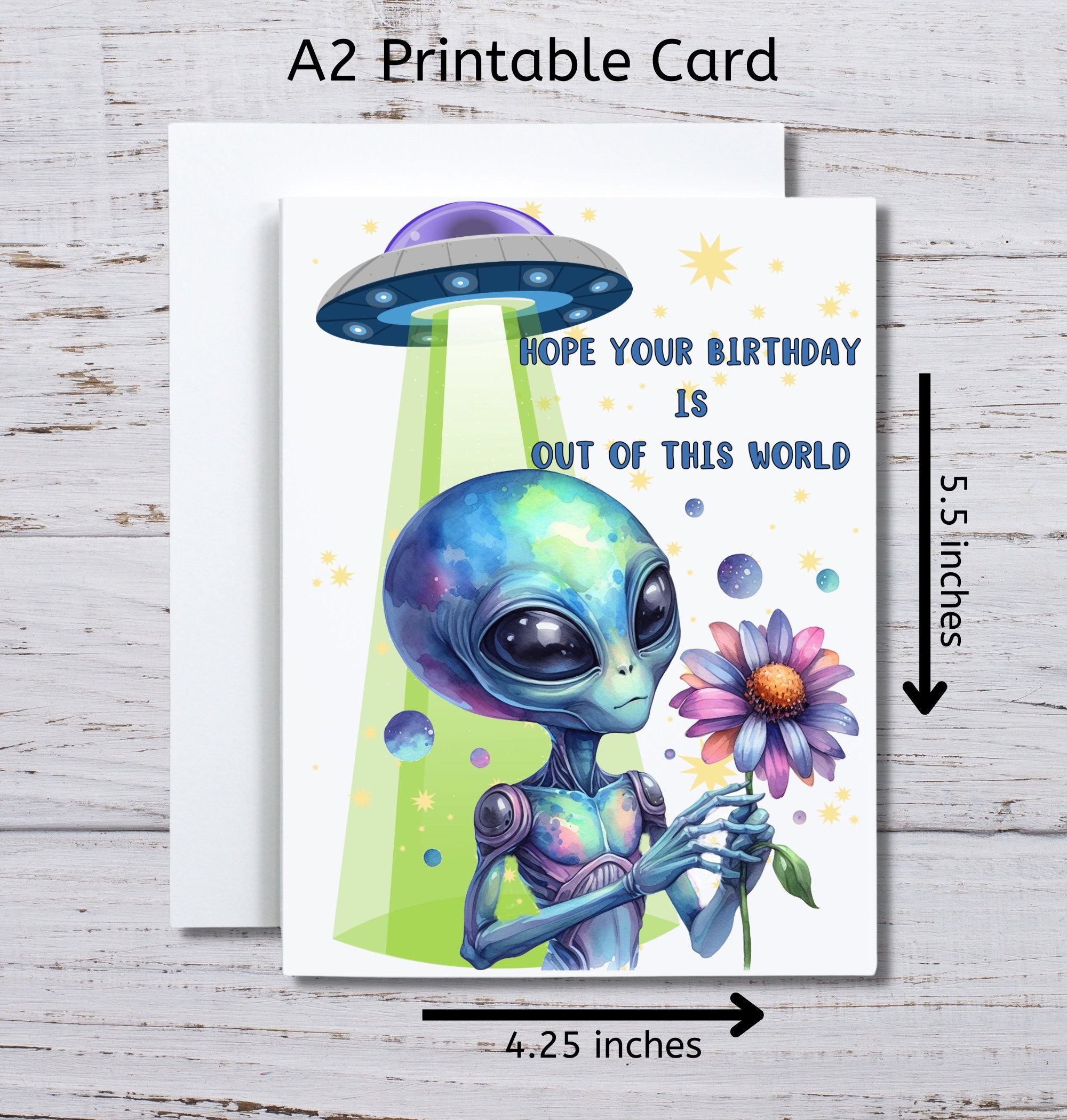 Alien Birthday Card, Out of This World, UFO Birthday Card, Birthday ...