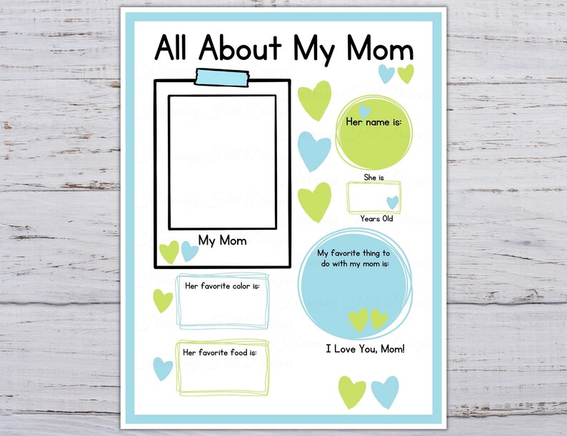 All About My Mom Printable, Mothers Day Printable, All About Mom From ...
