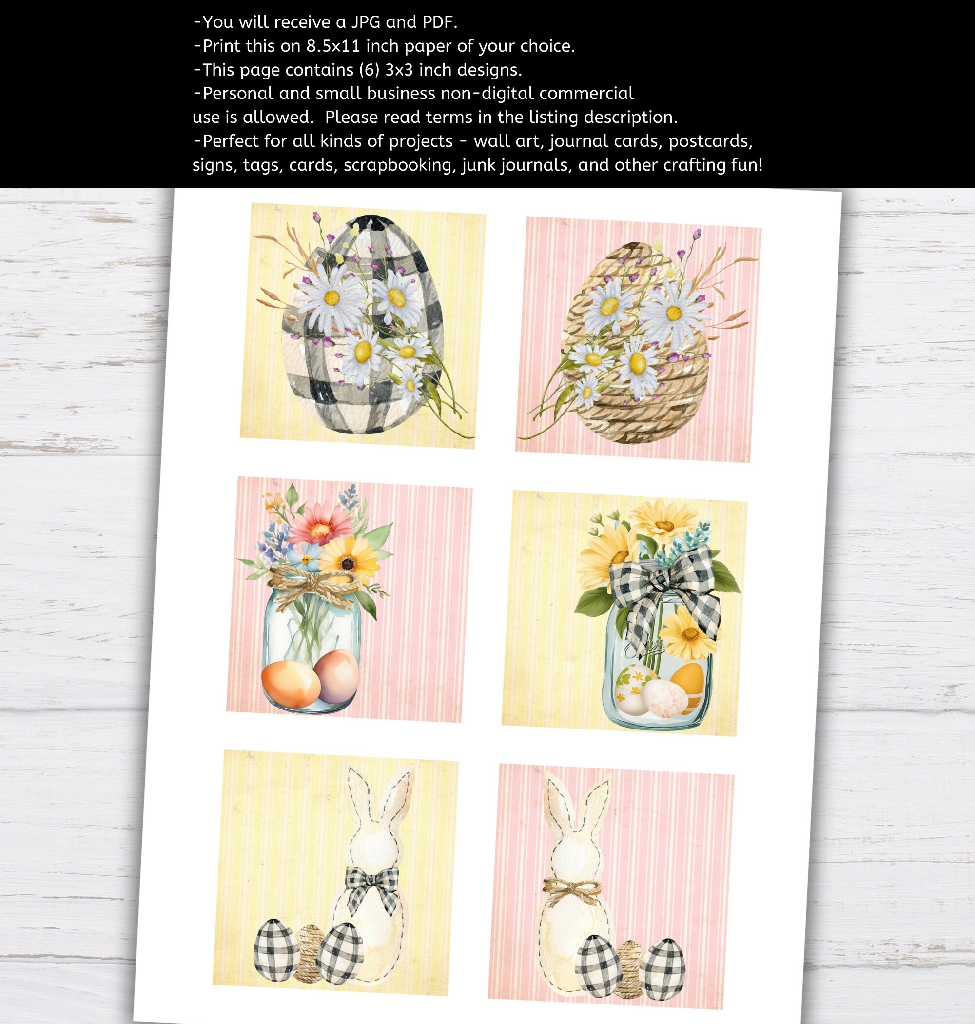 Easter Collage, Printable Spring Clipart, Easter Design, Spring ...