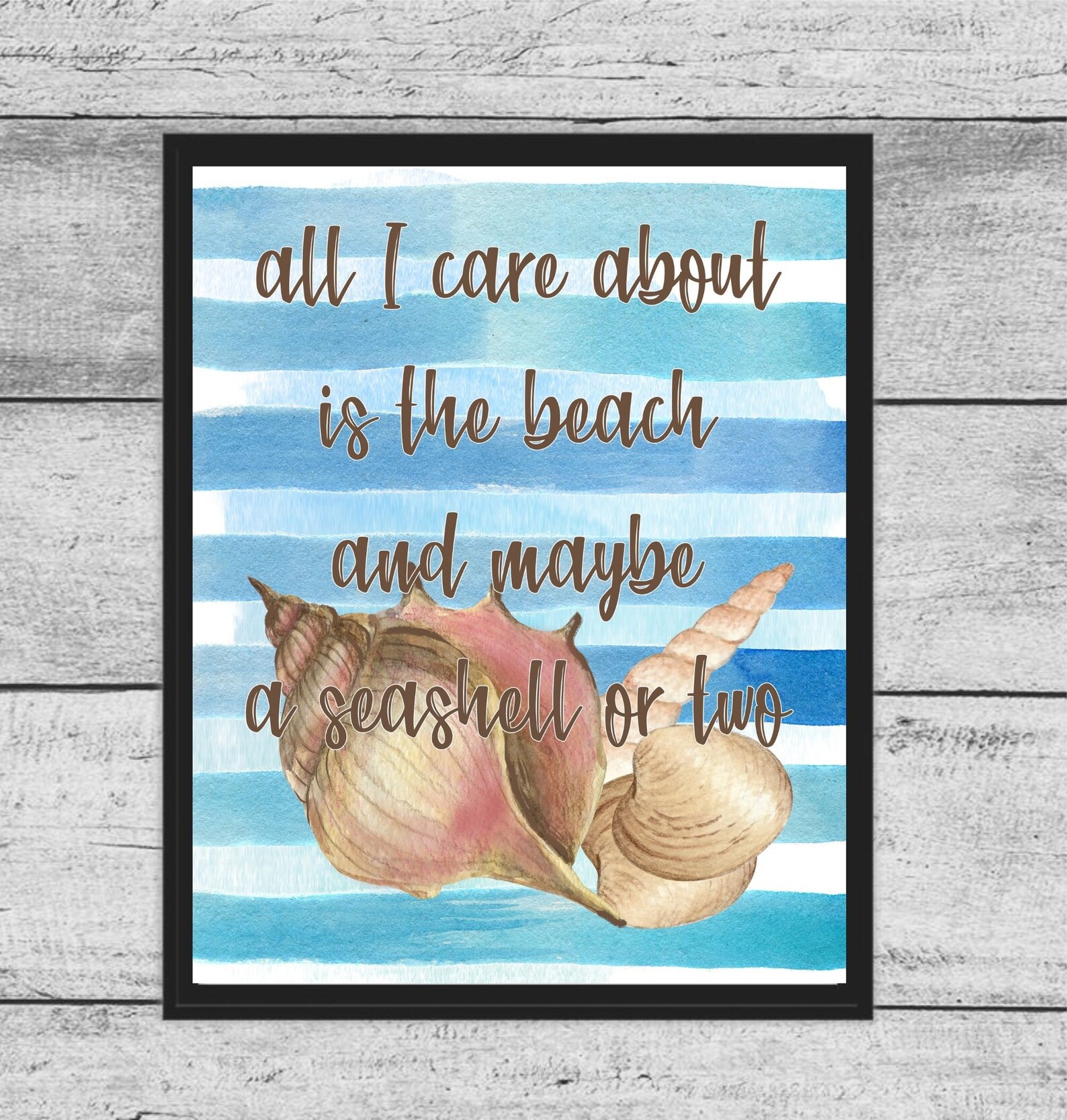 Seashell Printable, Beach Seashell Print, Beach Printable, Beach Wall ...