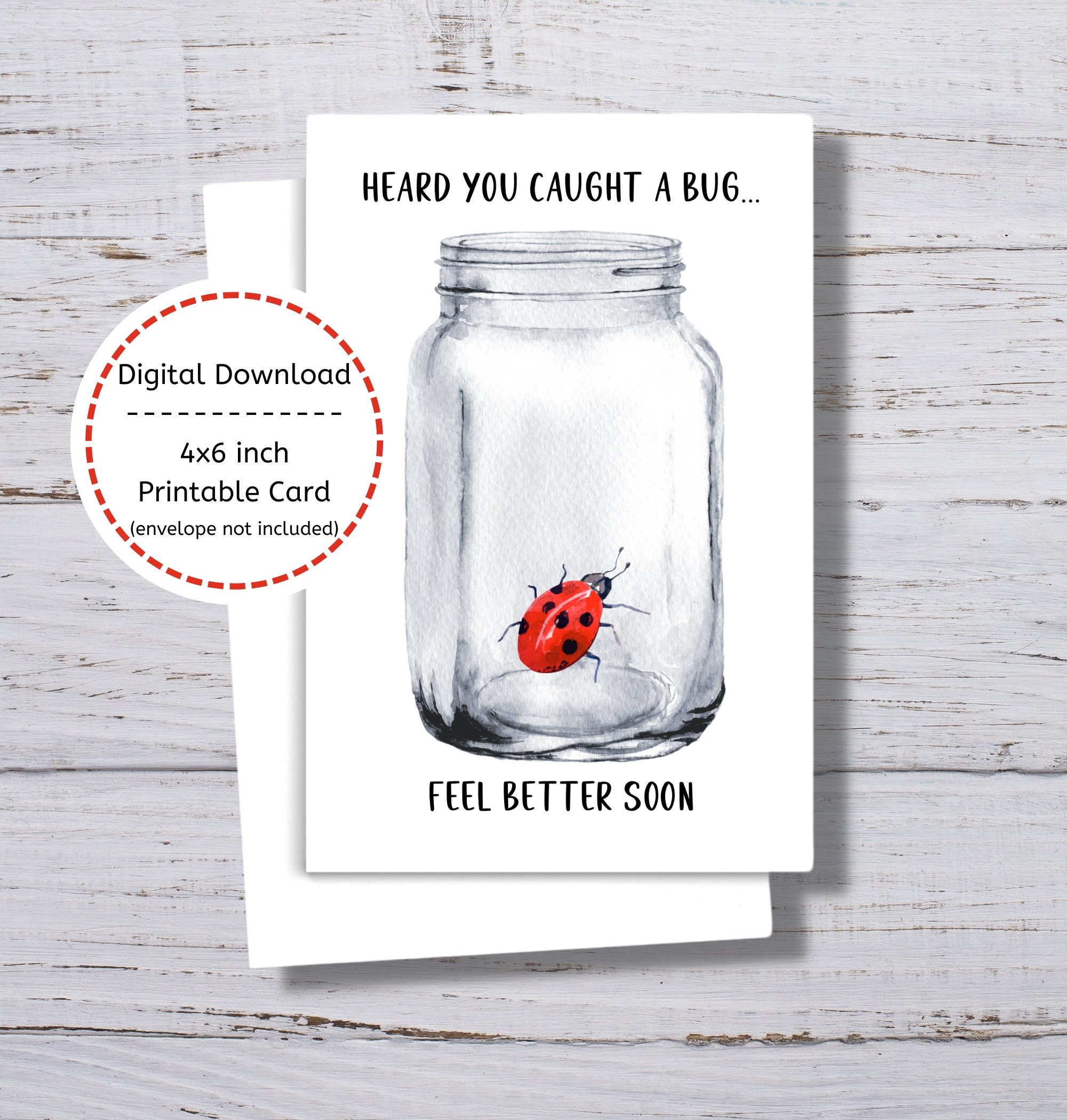 Get Well Card, Printable Feel Better Card, Funny Get Well Card, Heard ...