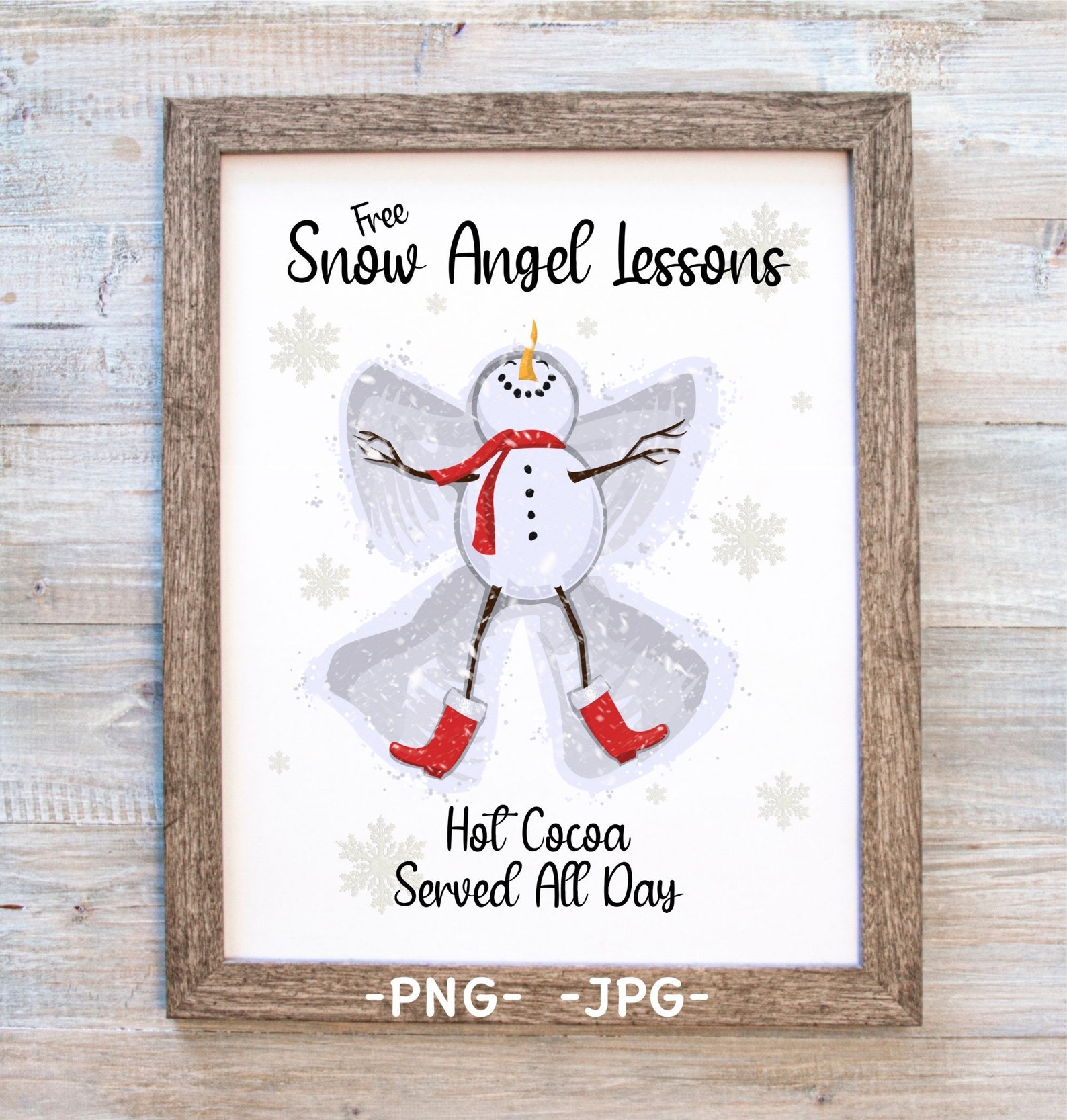 Snow Angel Printable, Snow Angel Snowman Print, PNG, JPG, Sublimation ...