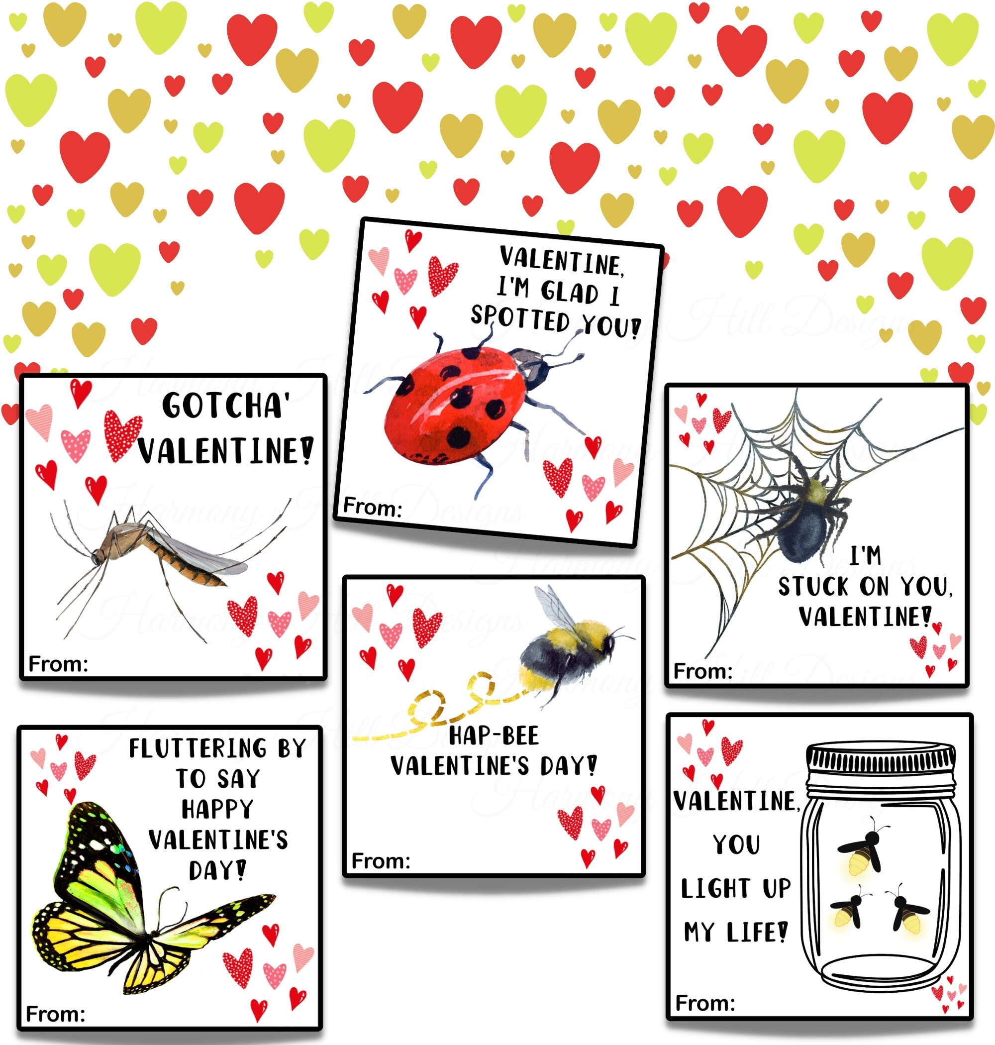 Bugs Valentine Cards, Printable Bugs Valentines, Printable Valentines ...