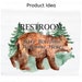 Bathroom Printable Brown Bear Restroom Sign Bare Bottoms - Etsy