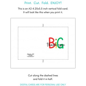 Thank You Card, Printable Thank You Card, Teacher Appreciation, Simple ...