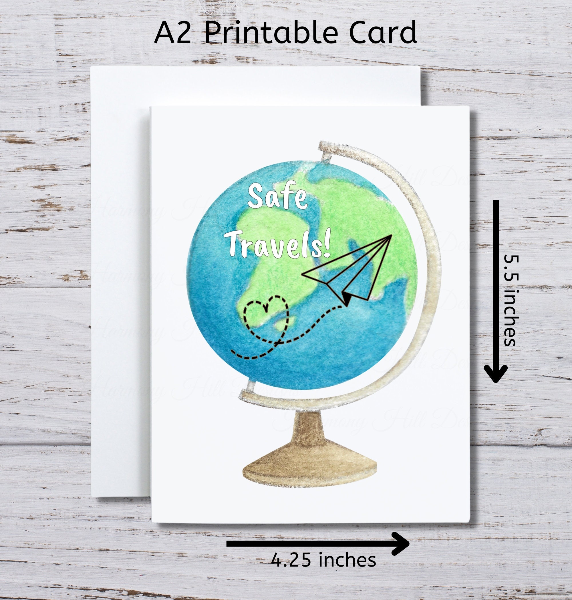 Safe Travels Gift Bon Voyage Card Farewell Card to Print - Etsy