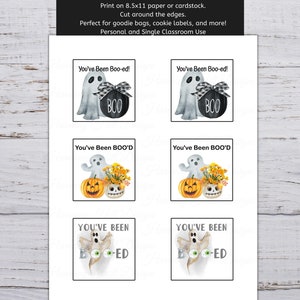 You've Been Booed Tags, Boo Treat Tag, Classroom Boo'd Tags, Halloween ...