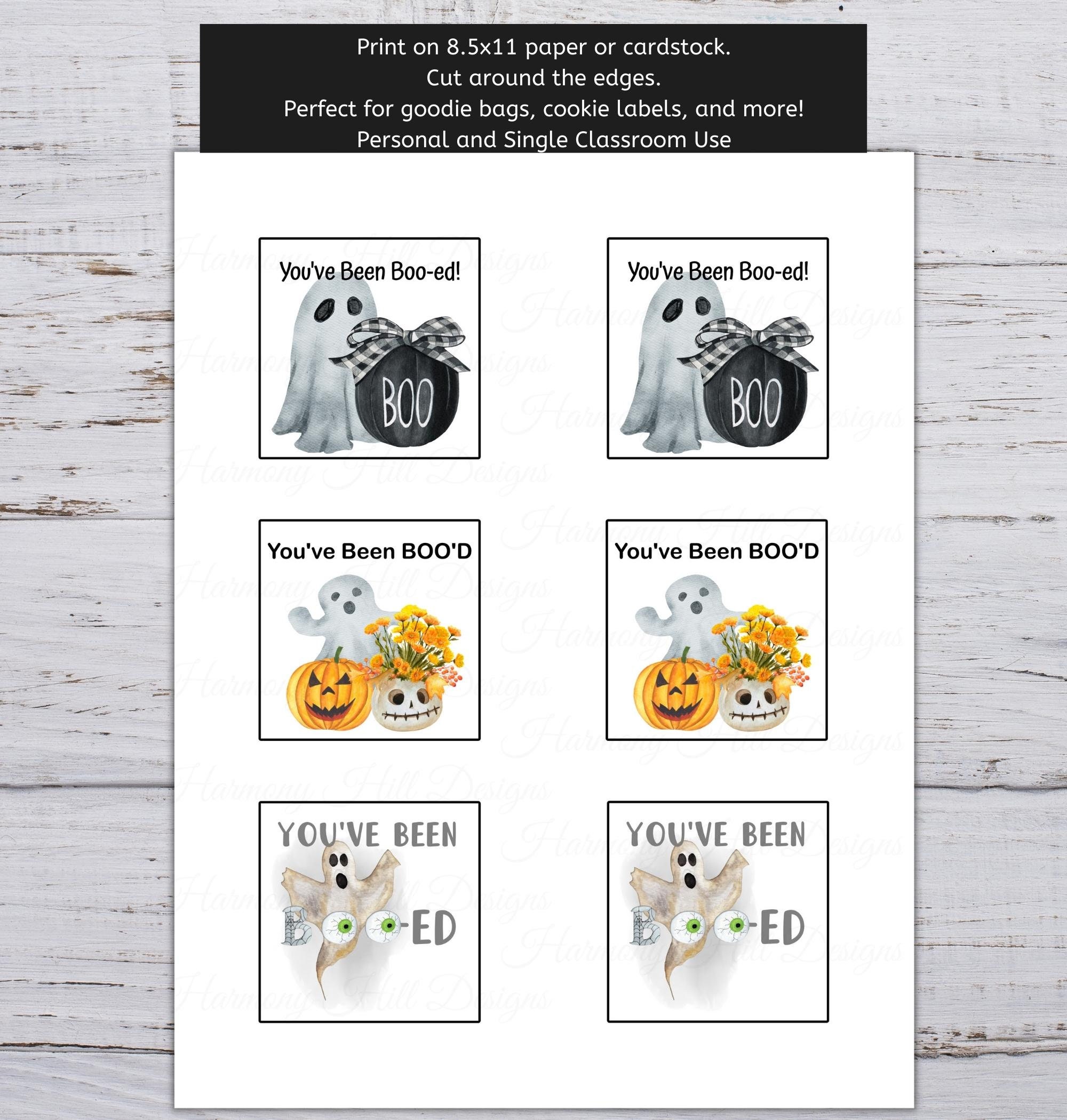 You've Been Booed Tags, Boo Treat Tag, Classroom Boo'd Tags, Halloween ...