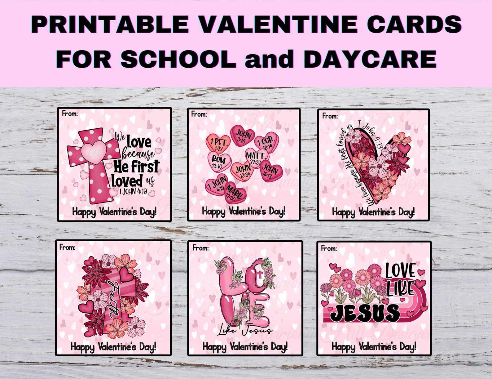 Christian Valentine Cards, Class Valentines, Bible Verse Cards ...