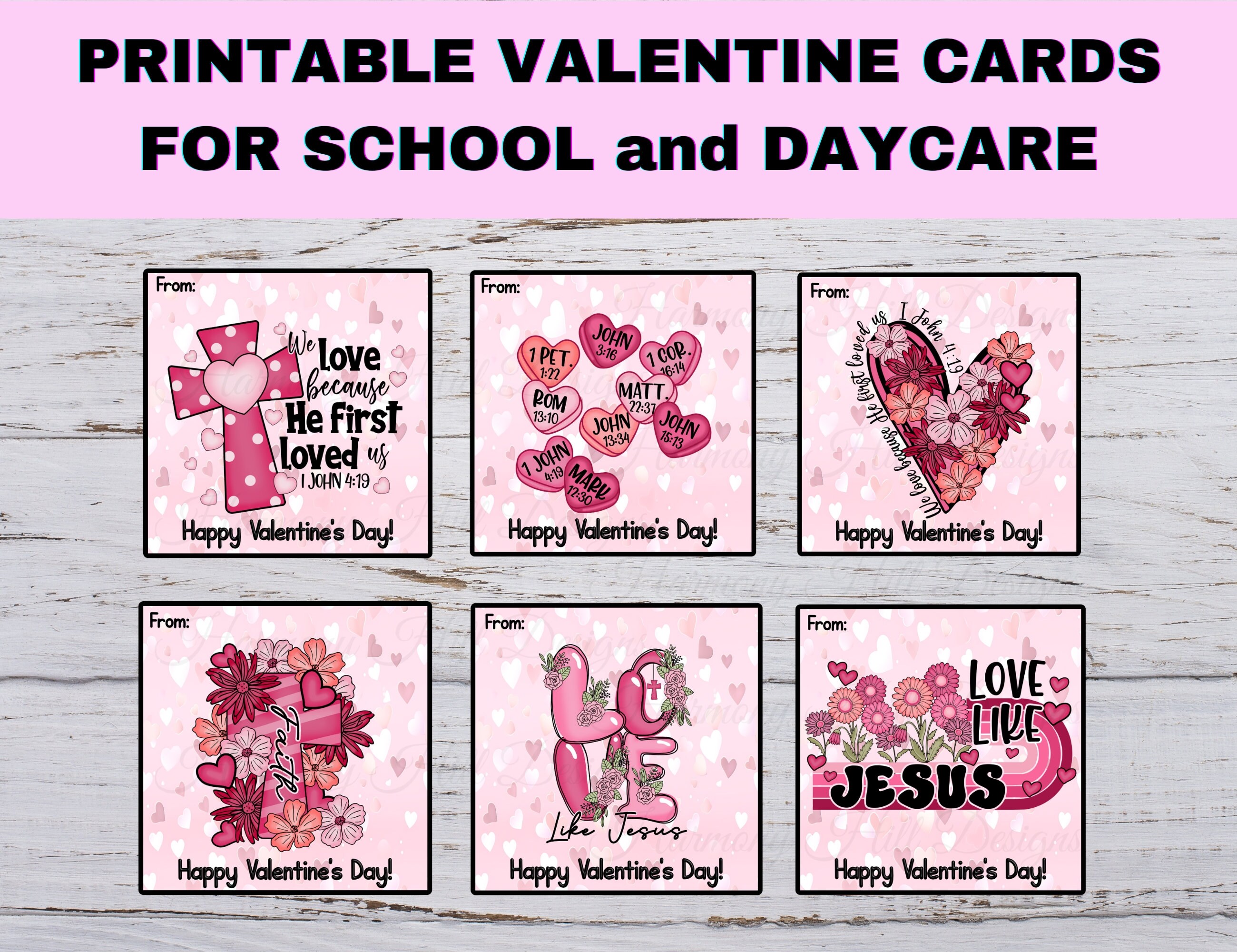 Christian Valentine Cards, Class Valentines, Bible Verse Cards ...