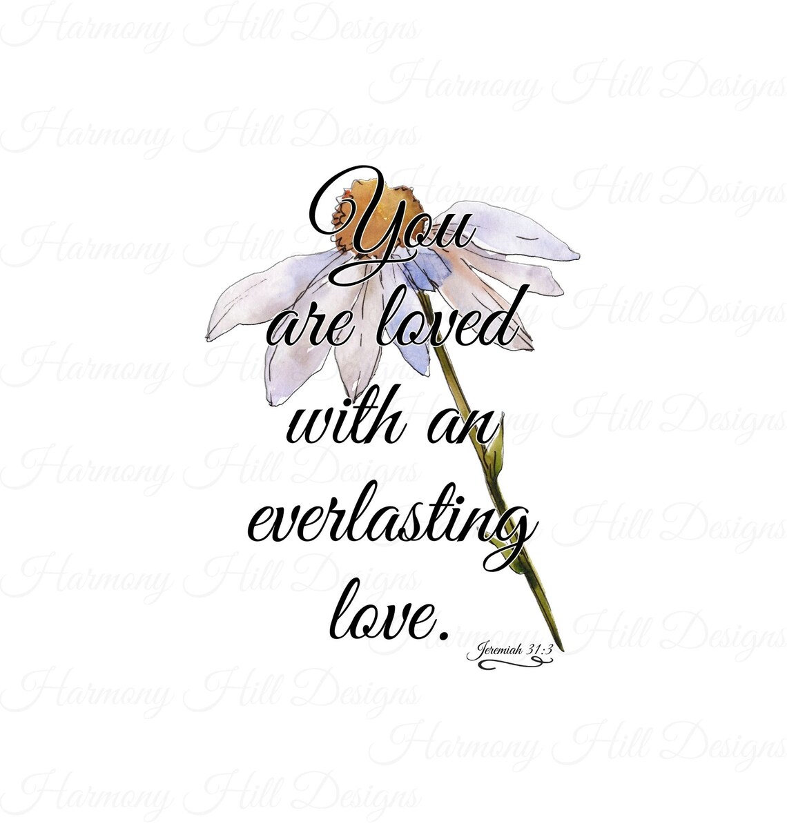 Christian Wall Art Print Christian Printable Daisy Scripture - Etsy