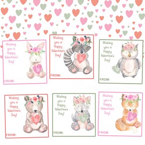 Baby Animal Valentines, Printable Baby Animal Valentines, Valentine ...