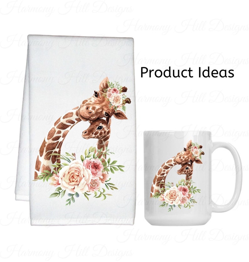 Giraffe Printable, Giraffe Mom and Baby Print, Giraffe Wall Art ...